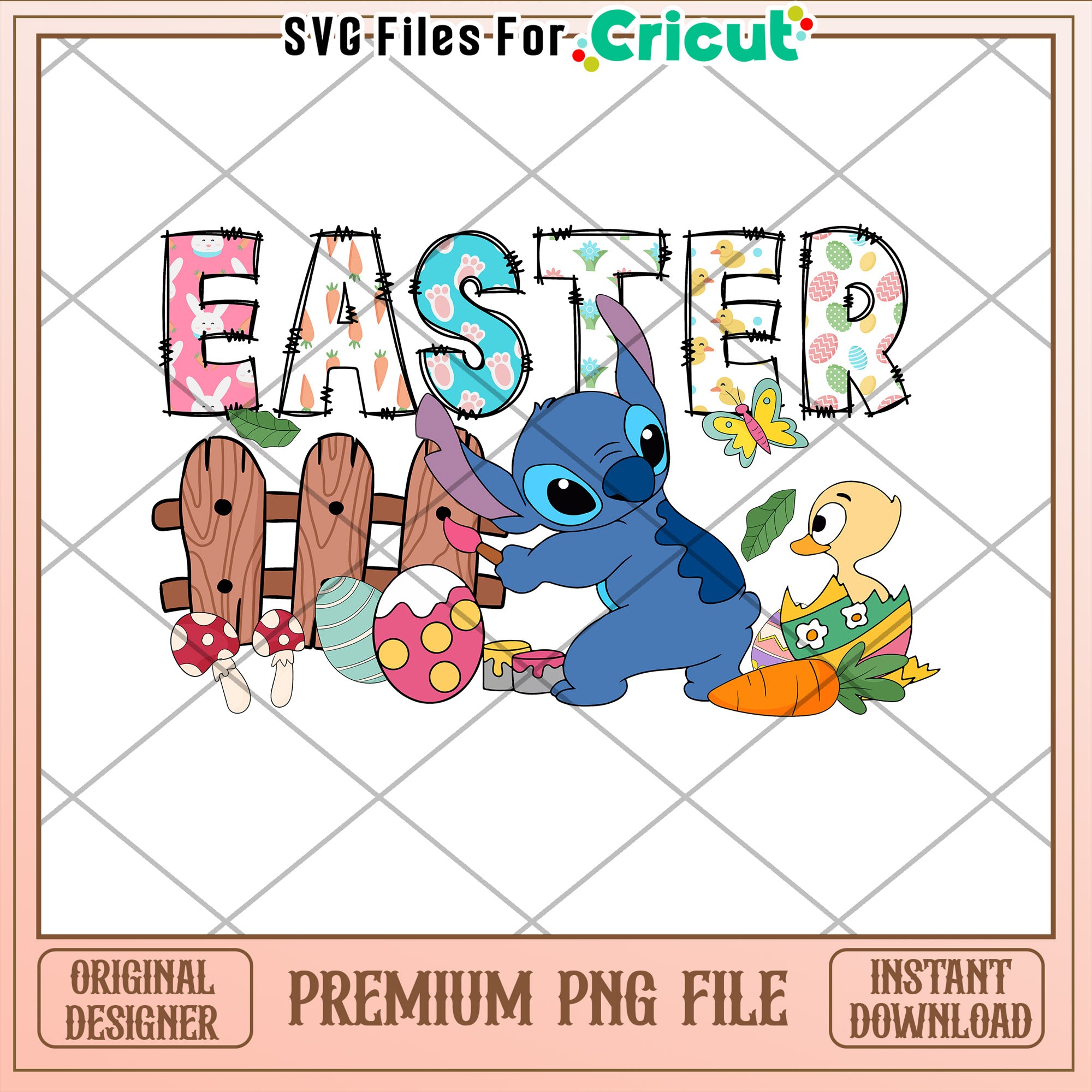 Stitch Easter PNG Design Instant Download – svg files for cricut