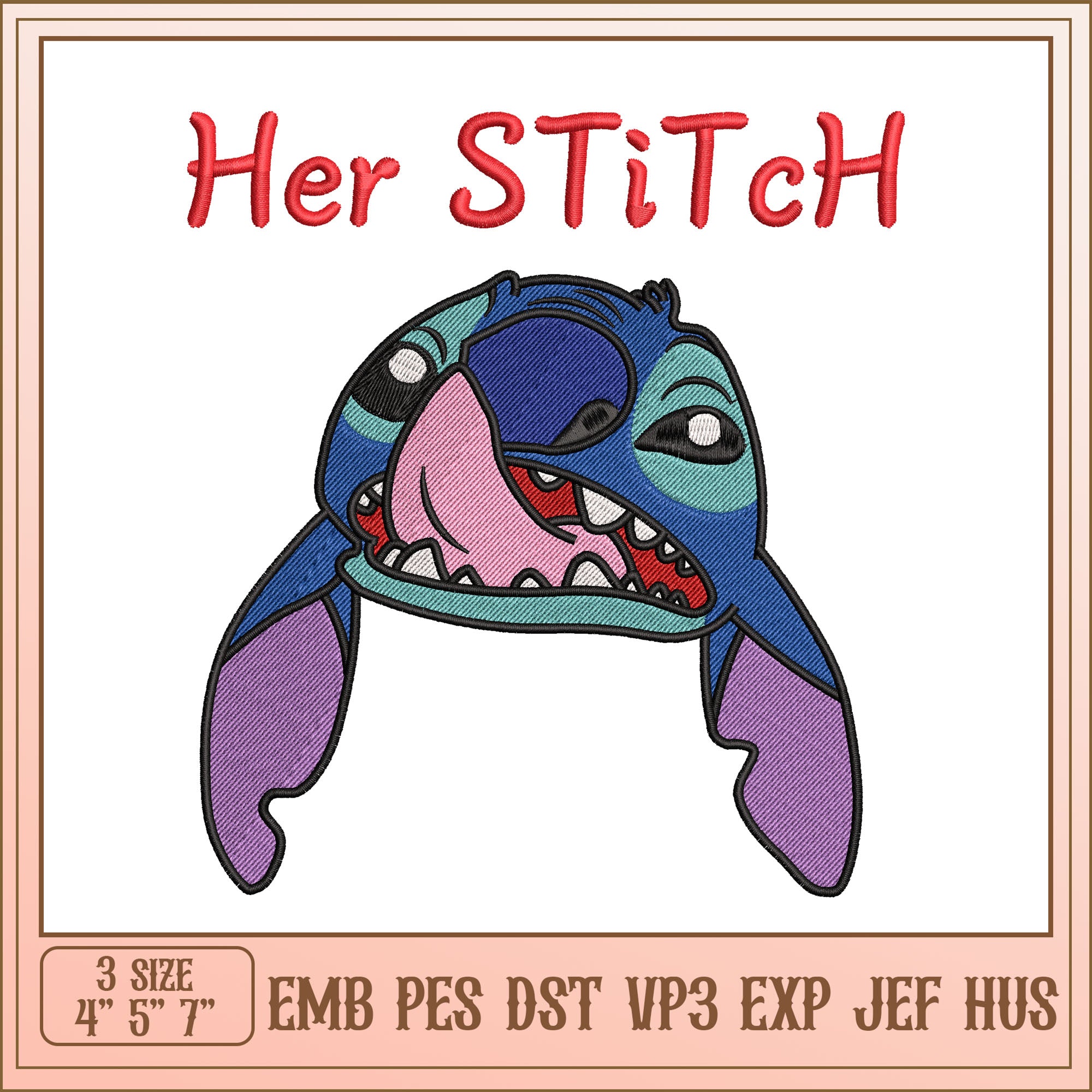 Stitch Embroidery Design 3 Sizes – svg files for cricut
