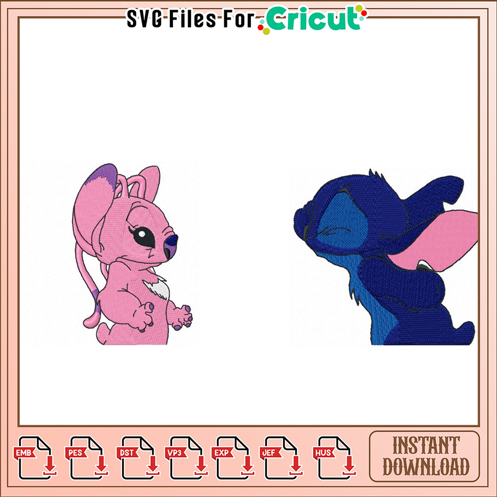 Stitch Embroidery Design Angel & Stitch – svg files for cricut