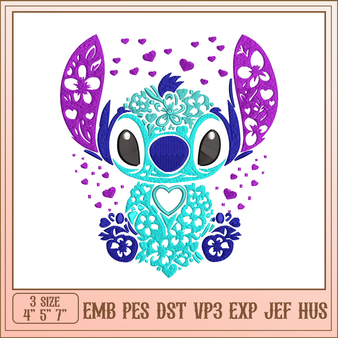 Stitch Floral Embroidery Design – svg files for cricut