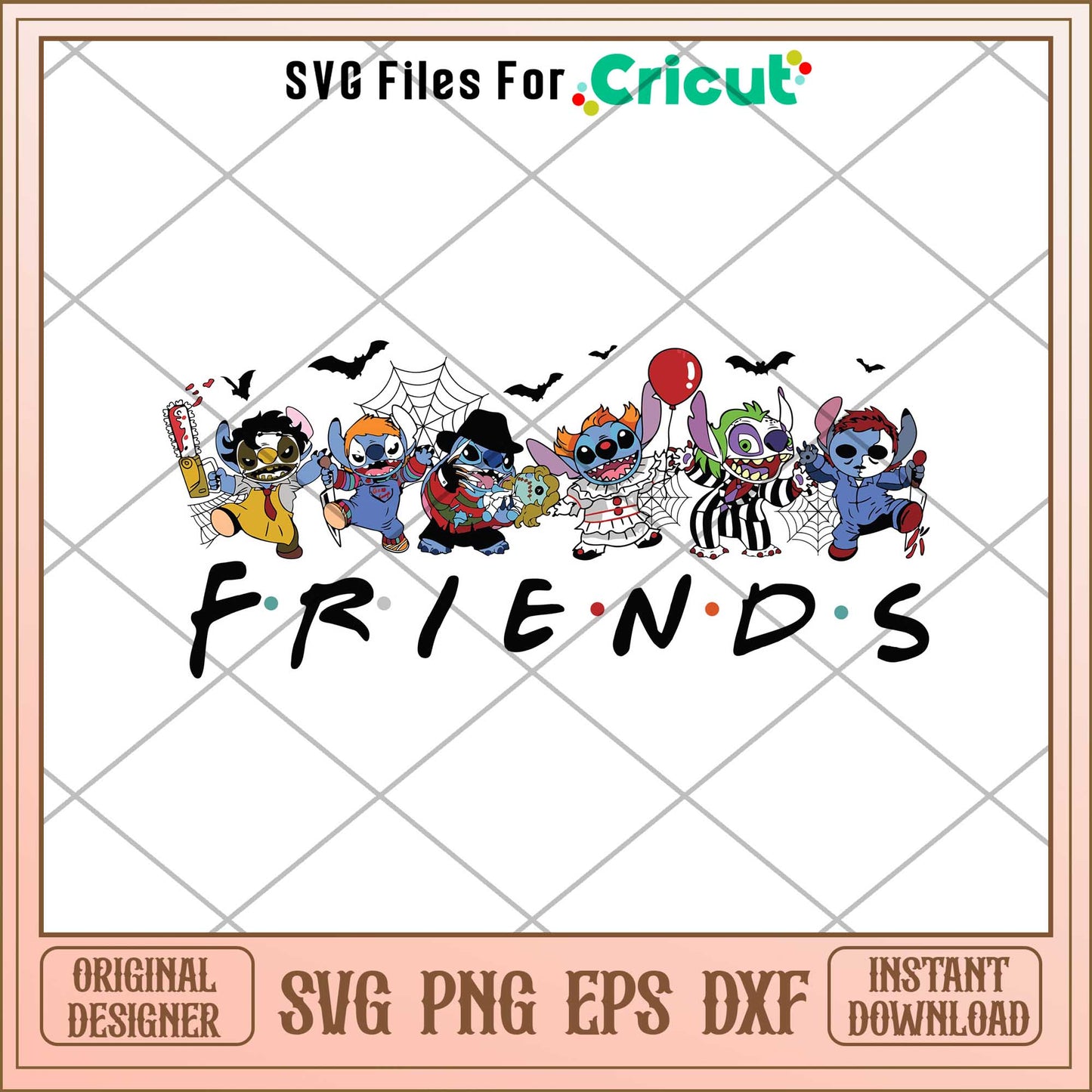 Stitch Friends Horror Characters svg, Horror characters svg, digital d ...