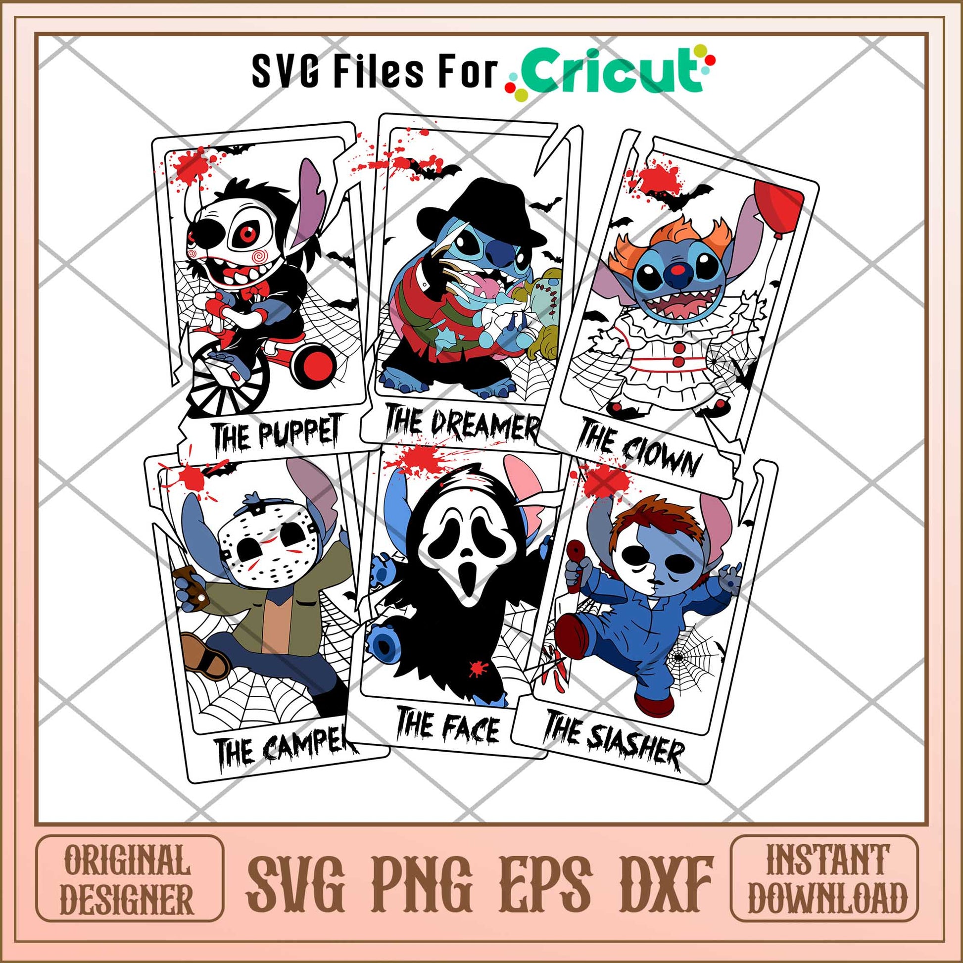 Stitch Friends Horror Movie Characters svg, Horror characters svg, dig ...