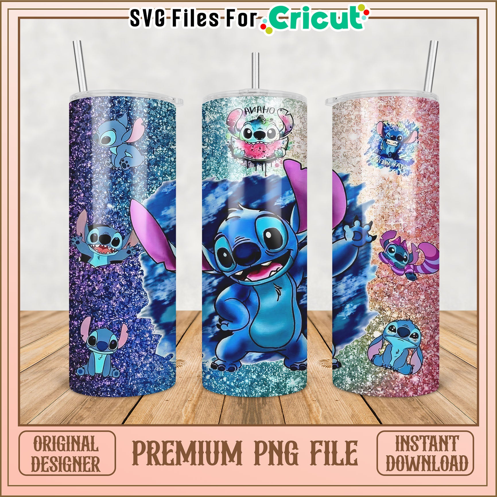 Stitch Glitter Tumbler PNG Sublimation – svg files for cricut