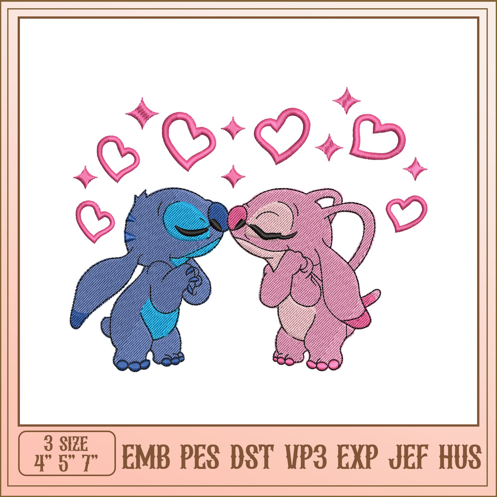 Stitch Kiss Embroidery Design – svg files for cricut