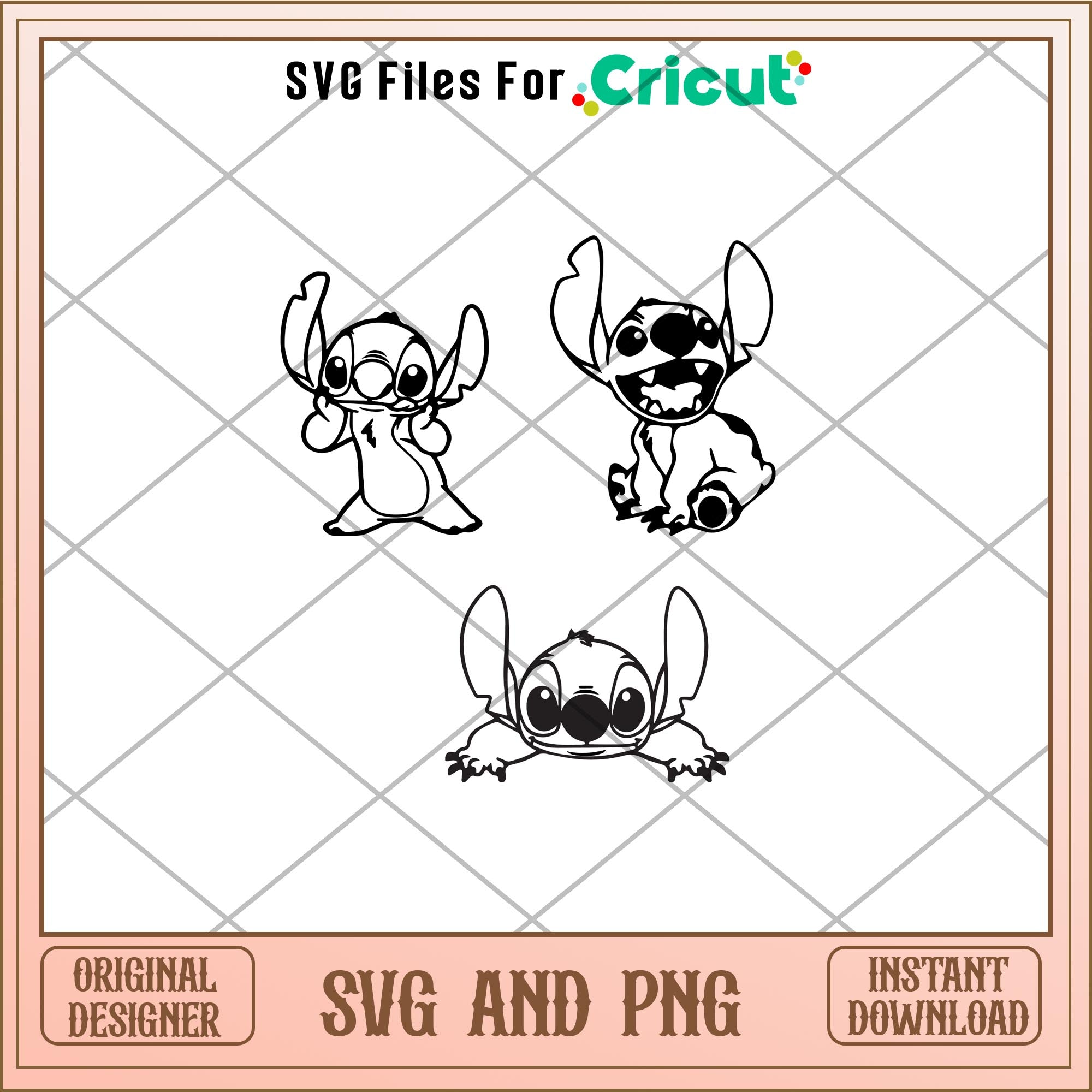 Stitch Disney cartoon character outline svg bundle – svg files for cricut