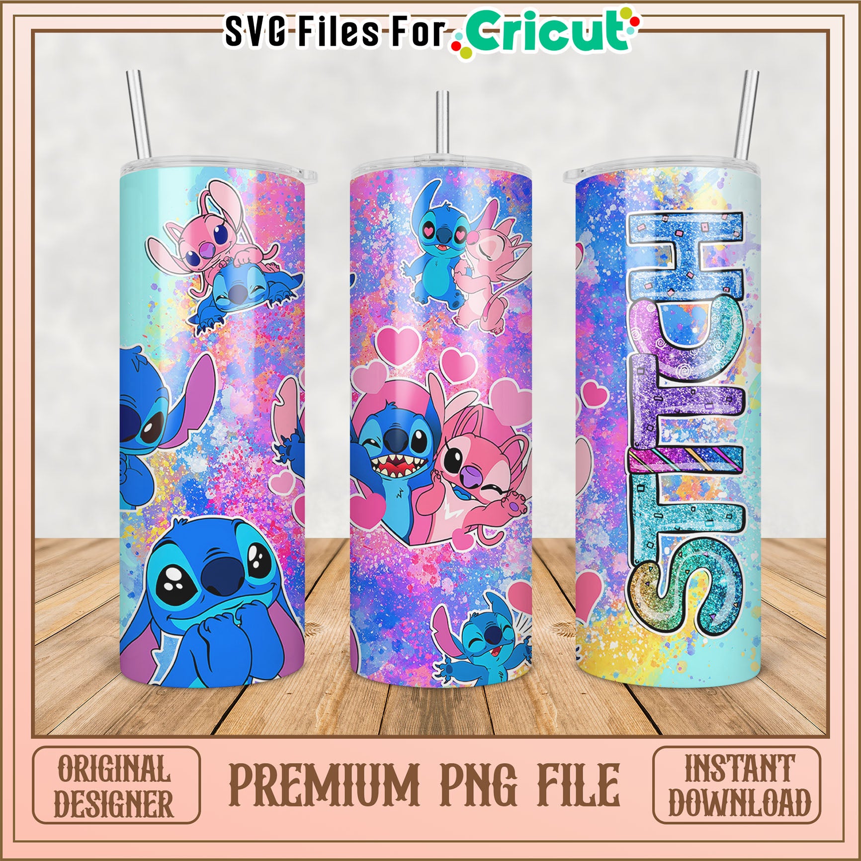 Stitch Tumbler PNG Design – svg files for cricut