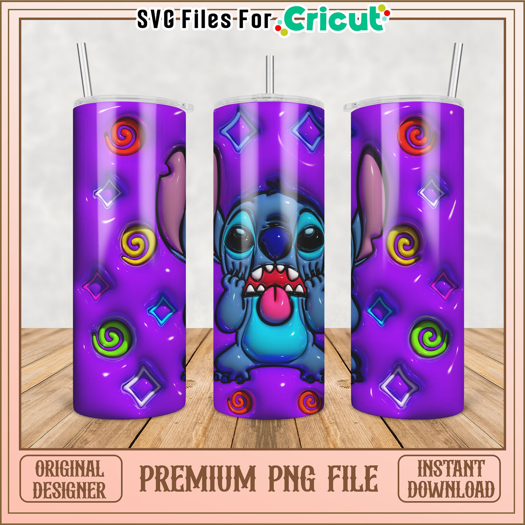 Stitch Tumbler PNG Design Instant Download – svg files for cricut