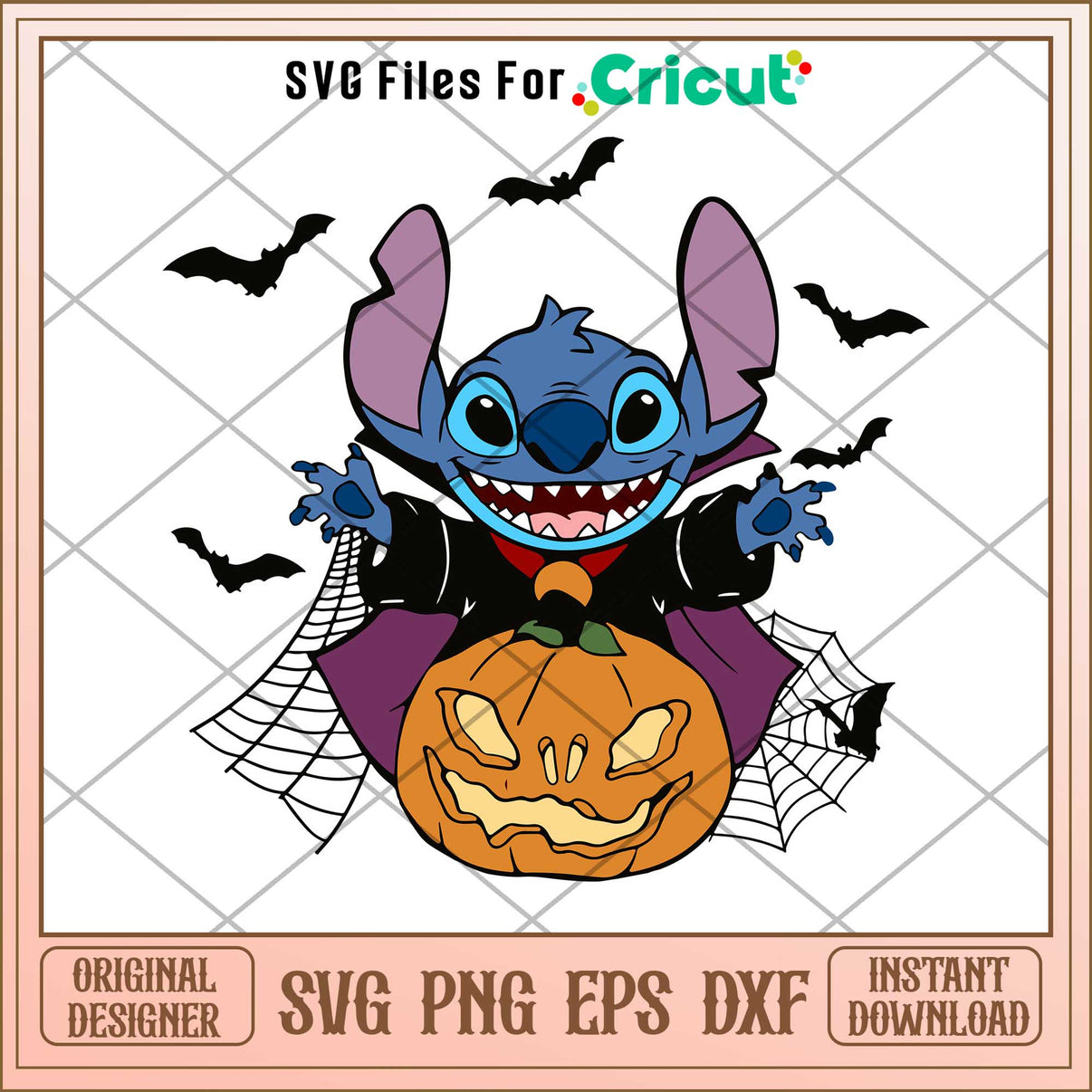 Stitch Vampire Pumpkin Svg, Disney characters svg, Digital Download ...