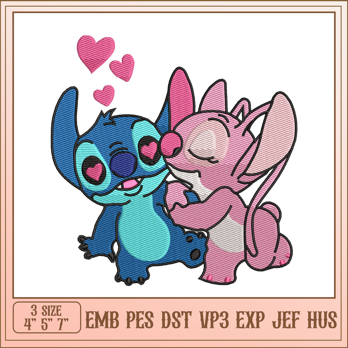 Stitch & Angel Kiss Embroidery Design – svg files for cricut