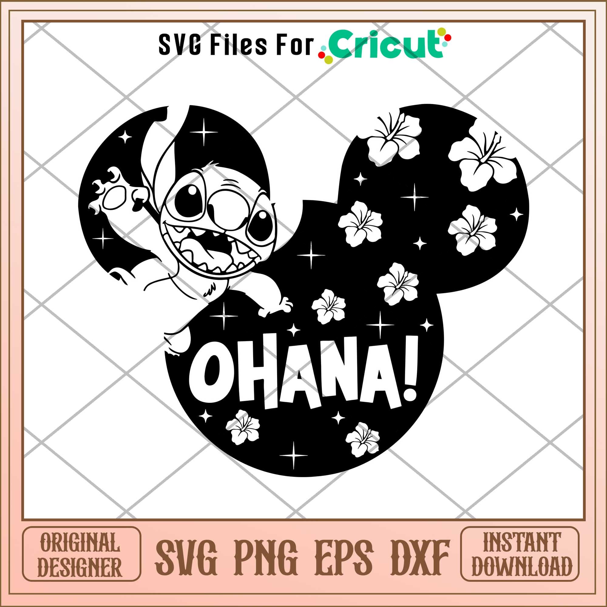 Stitch ohaha mickey head black svg, Disney characters svg, digital dow ...