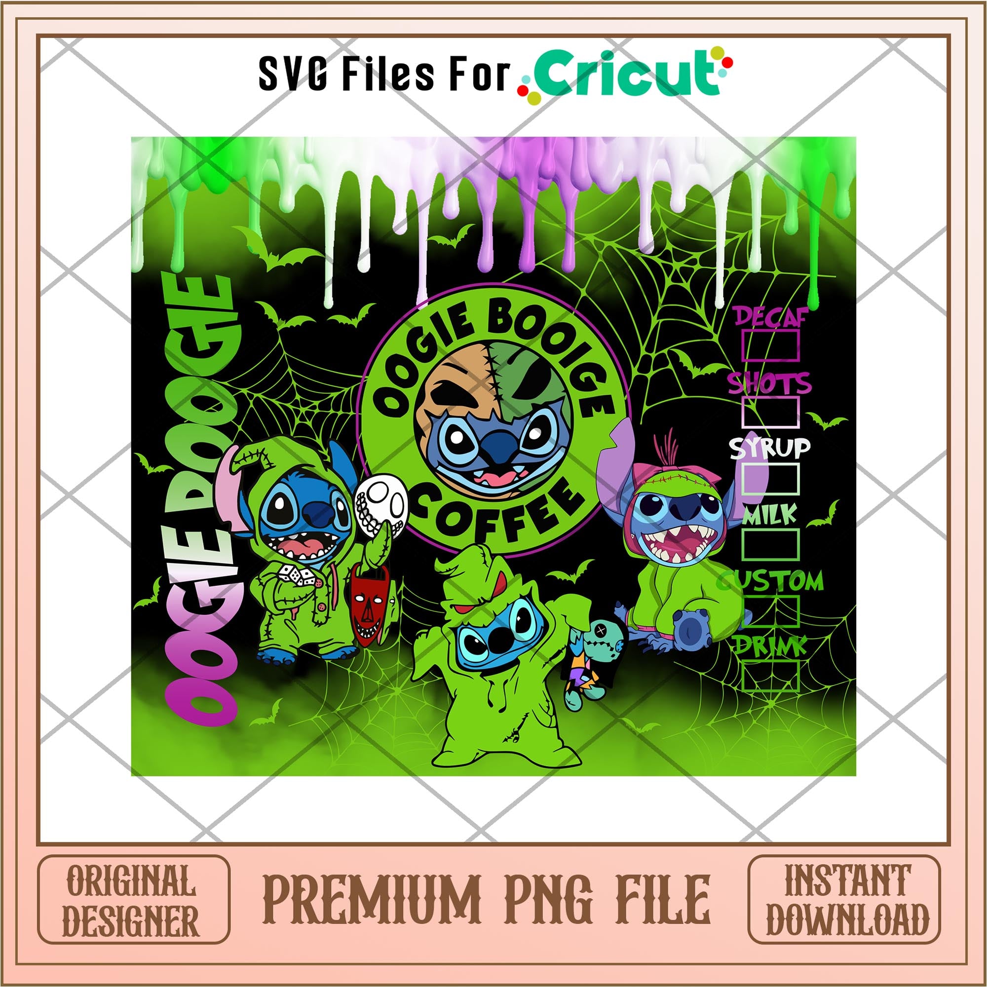 Stitch oogie booige Coffee png, Nightmare before christmas png, digita ...