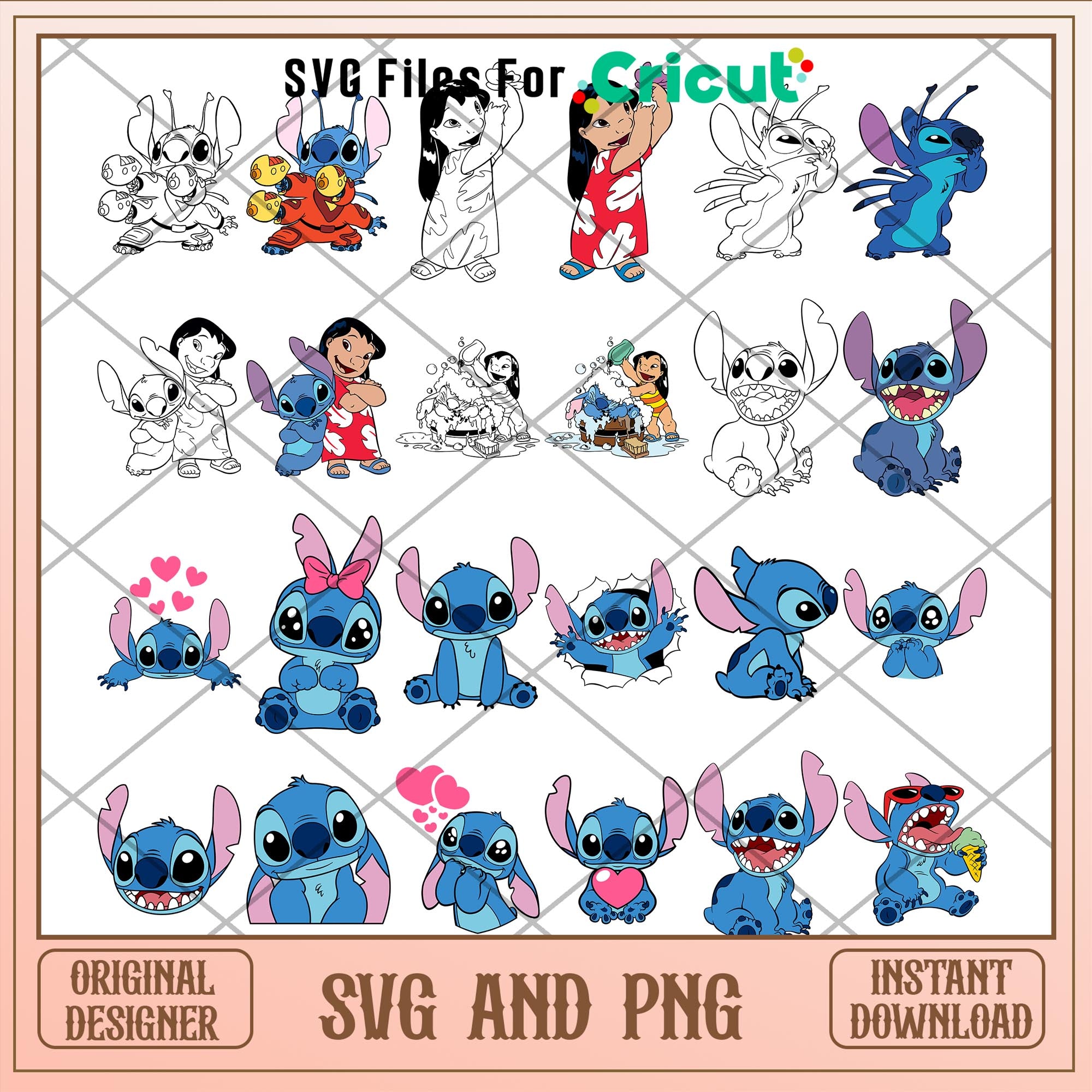 Stitch Disney cartoon character svg bundle – svg files for cricut