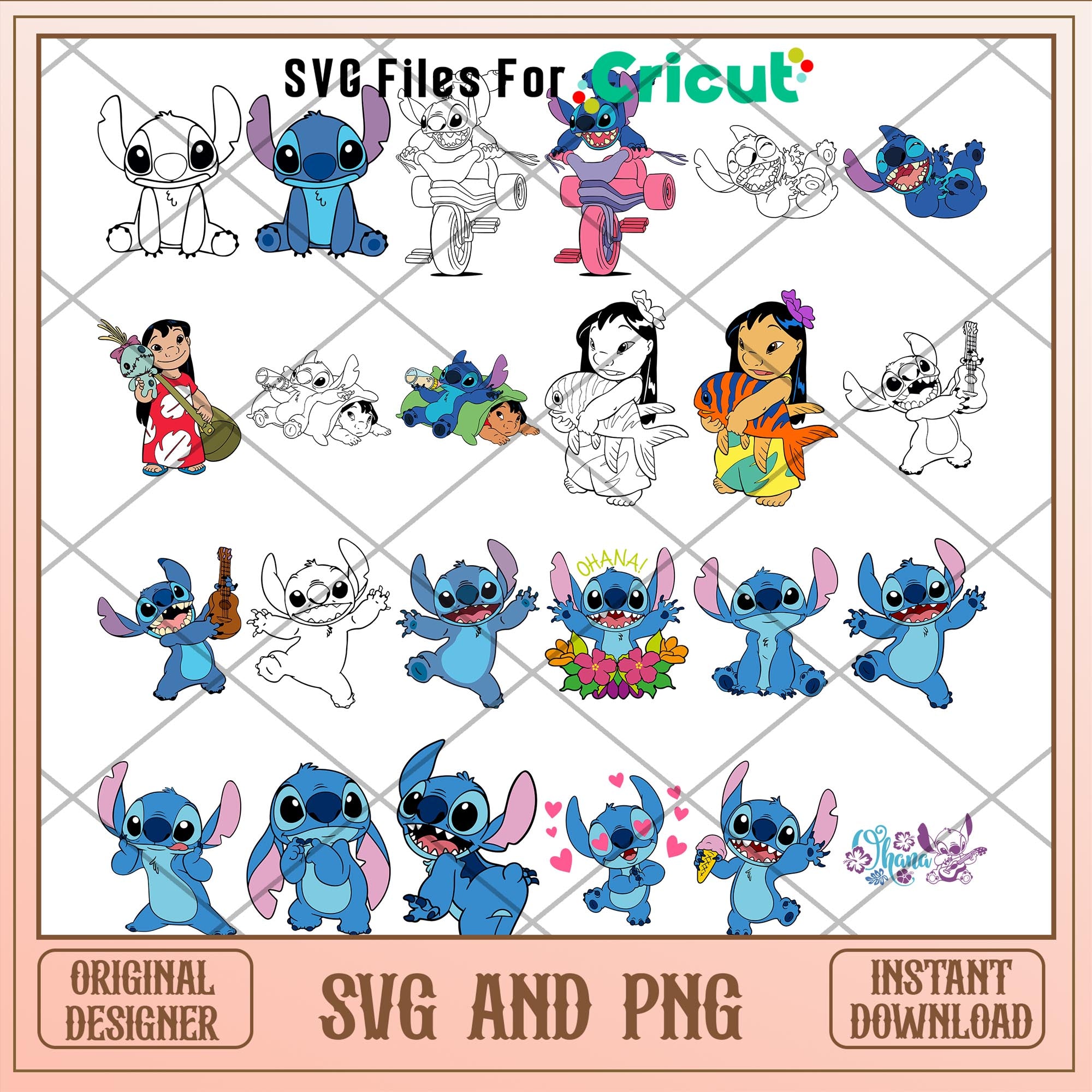 Stitch Disney cartoon character svg bundle ver 2 – svg files for cricut