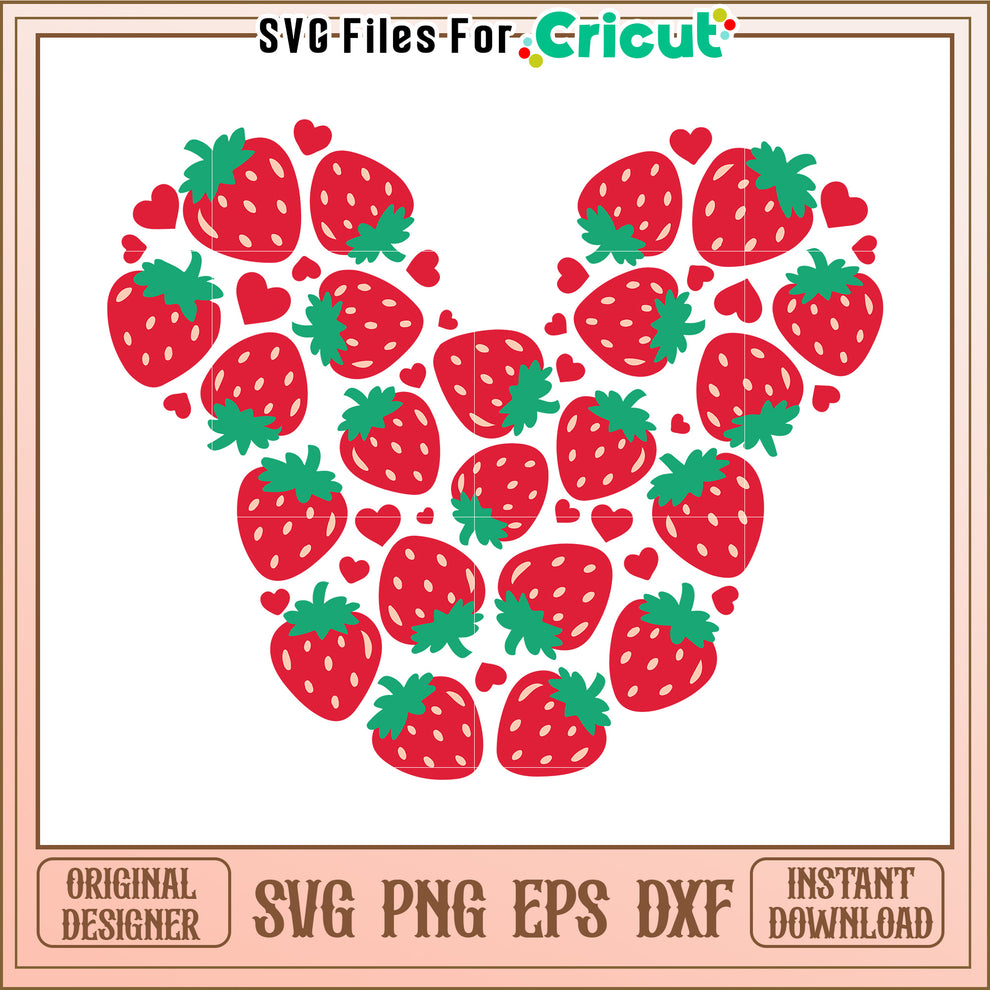Strawberry Mickey Mouse SVG Cut File – svg files for cricut