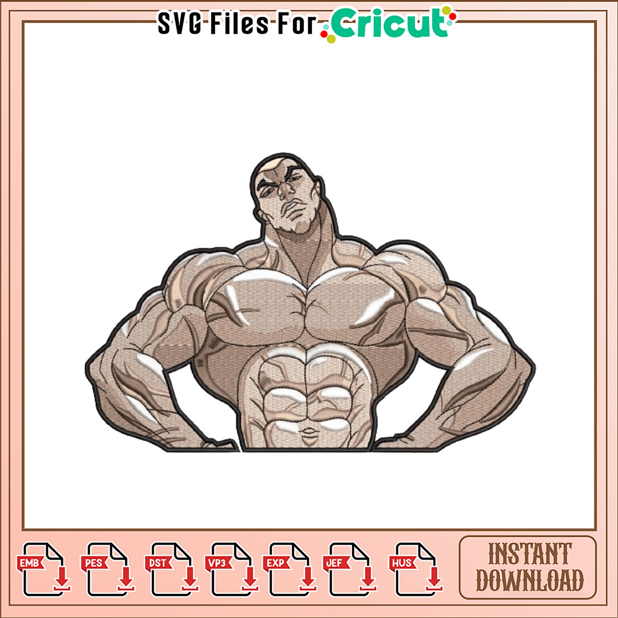 Strongman Embroidery Design for Instant Download – svg files for cricut