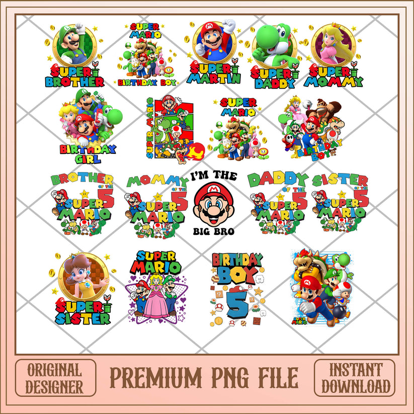 Super mario cartoon png bundle, cartoon svg – svg files for cricut