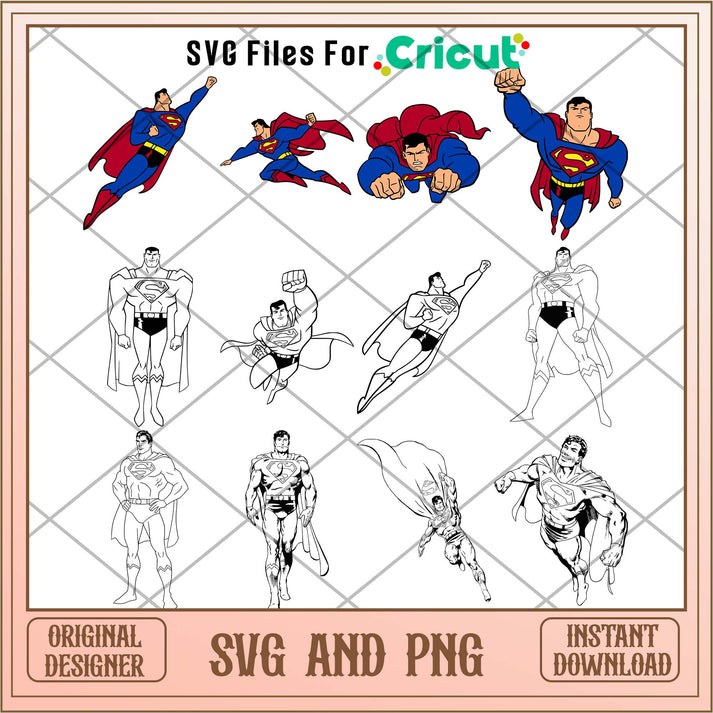 Superman flying bundle, Super heroes movies svg - Svgfileforcricut ...