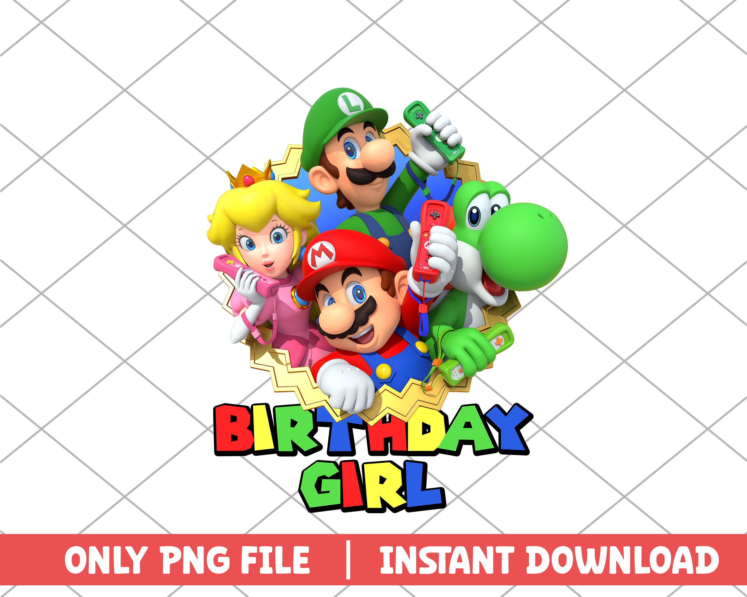 Super mario birthday girl disney png – svg files for cricut
