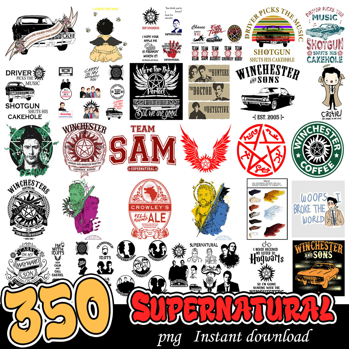 Supernatural Bundle, Supernatural series png bundle – svg files for cricut