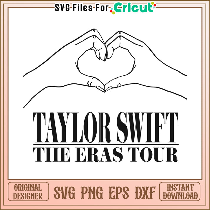 Taylor Swift Eras Tour logo design, stylish heart hands art – svg files ...