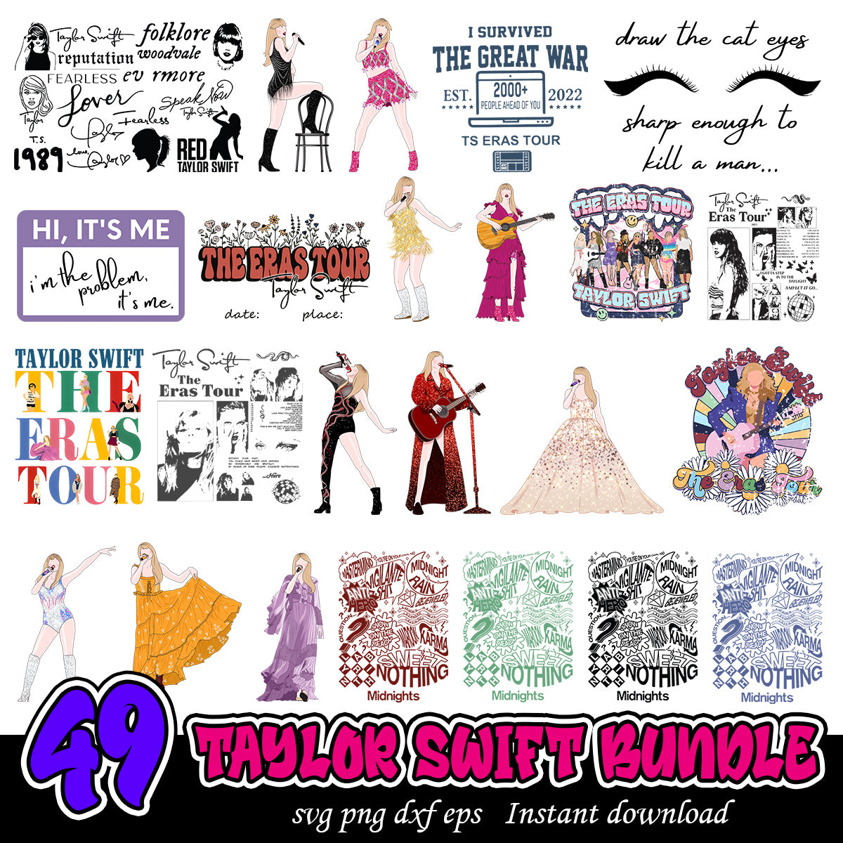 Taylor Swift stickers svg, Taylor Swift svg bundle, Swifties bundle ...