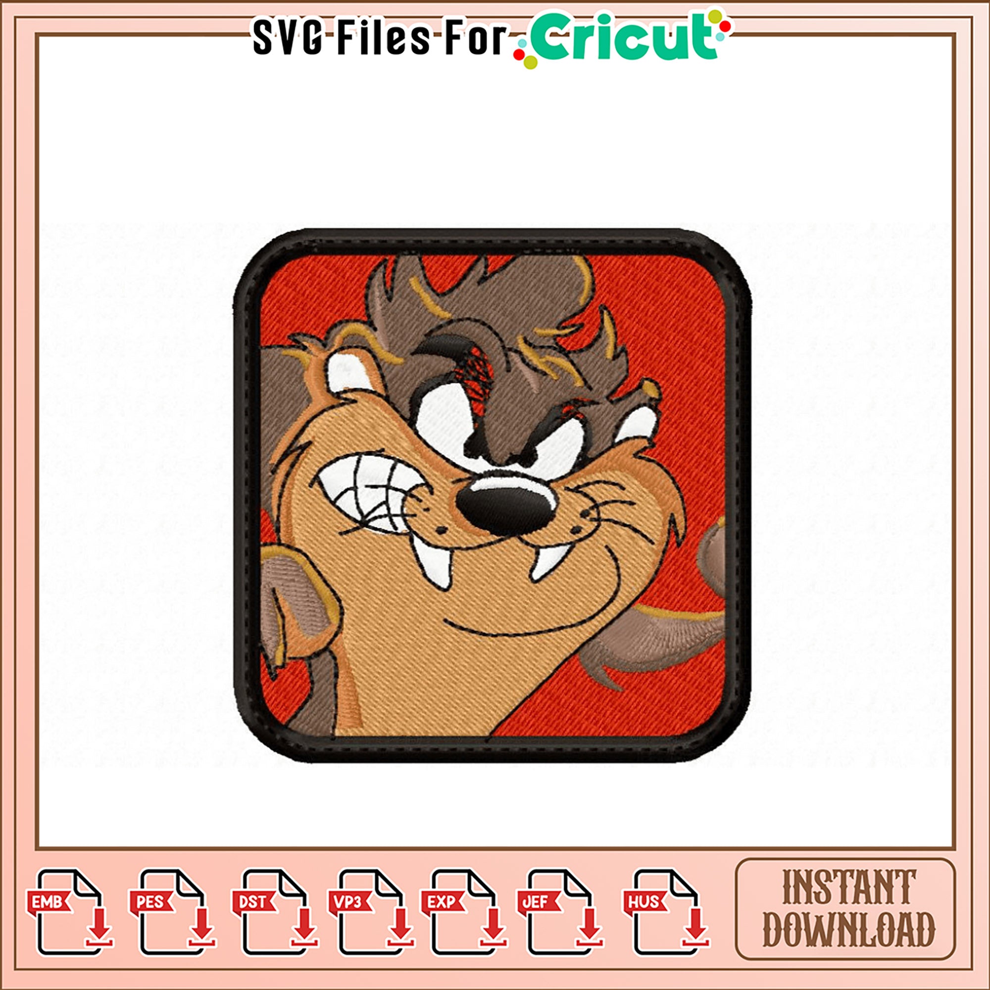 Tazmanian Devil Embroidery Design Instant Download – svg files for cricut