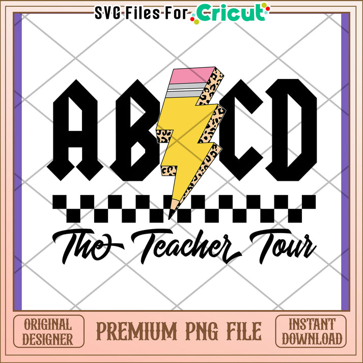 Teacher Tour PNG Design ABC Pencil – svg files for cricut