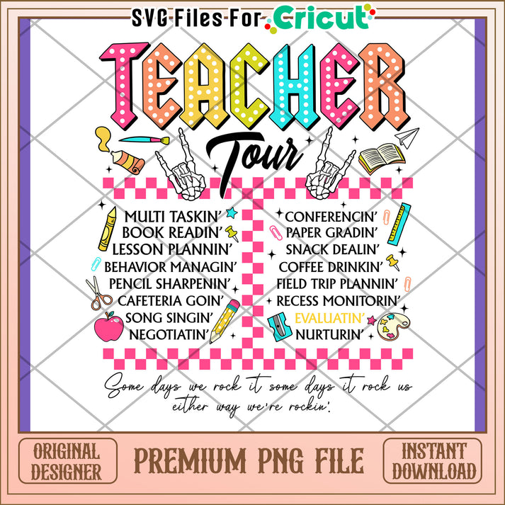 Teacher Tour PNG Design Download – svg files for cricut