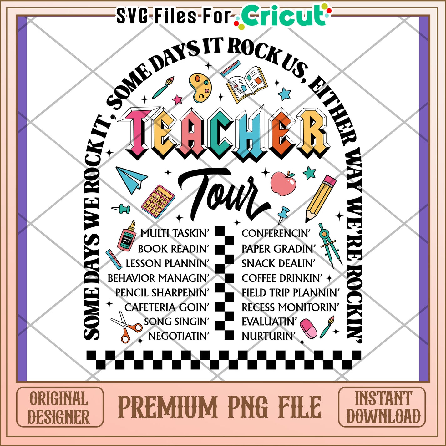 Teacher Tour PNG Design, Instant Download – svg files for cricut