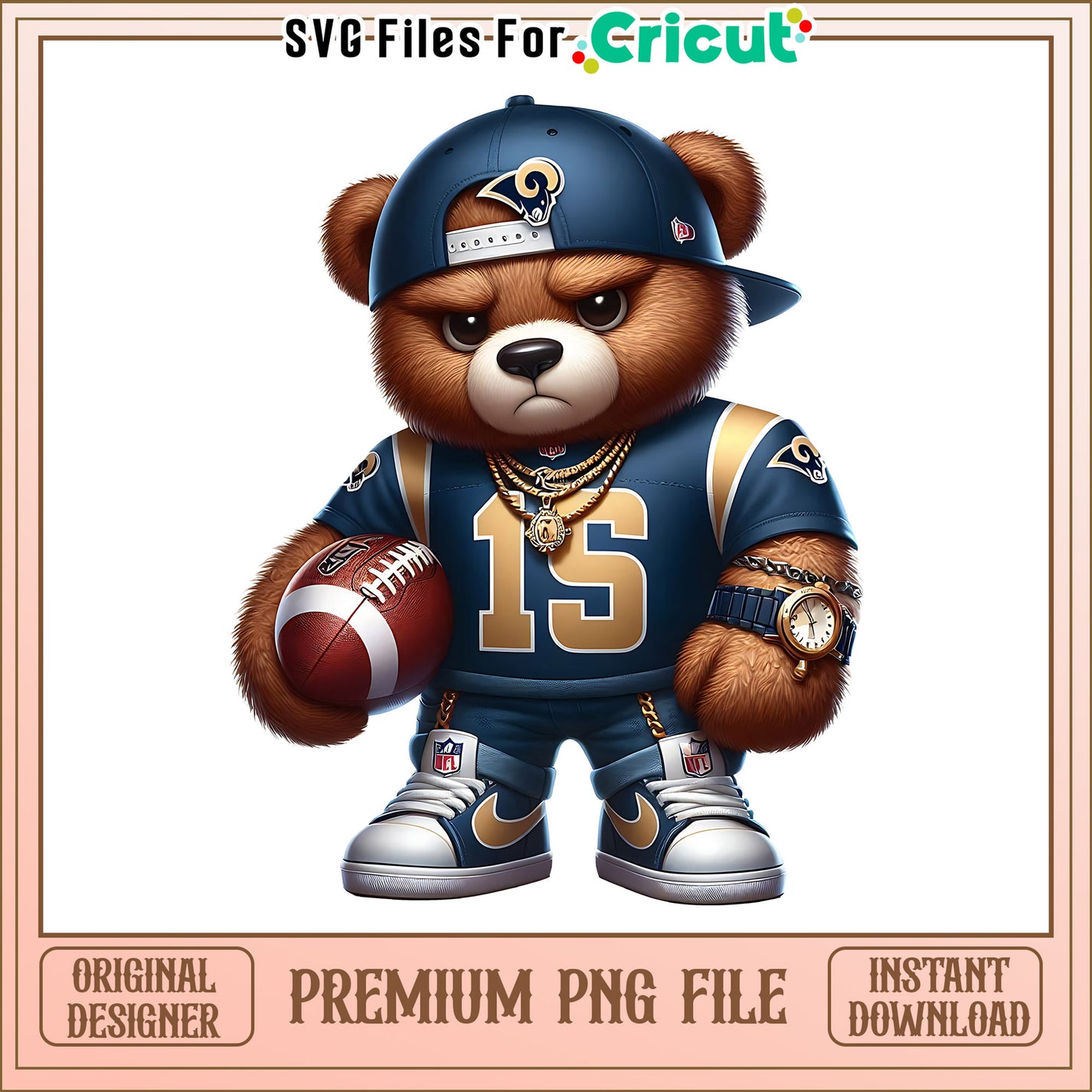 Teddy bear nfl team Rams png, Los Angeles Rams png, NFL png – svg files ...