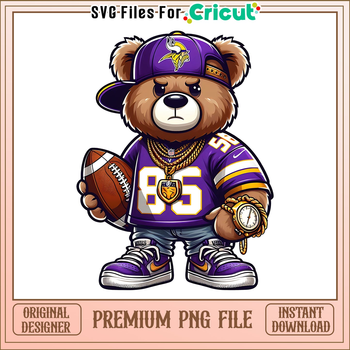 Teddy bear nfl team Vikings png, Minnesota Vikings png, NFL png – svg ...