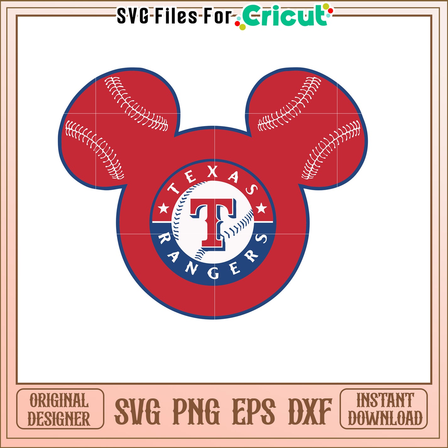 Texas Rangers Mickey Mouse SVG – svg files for cricut