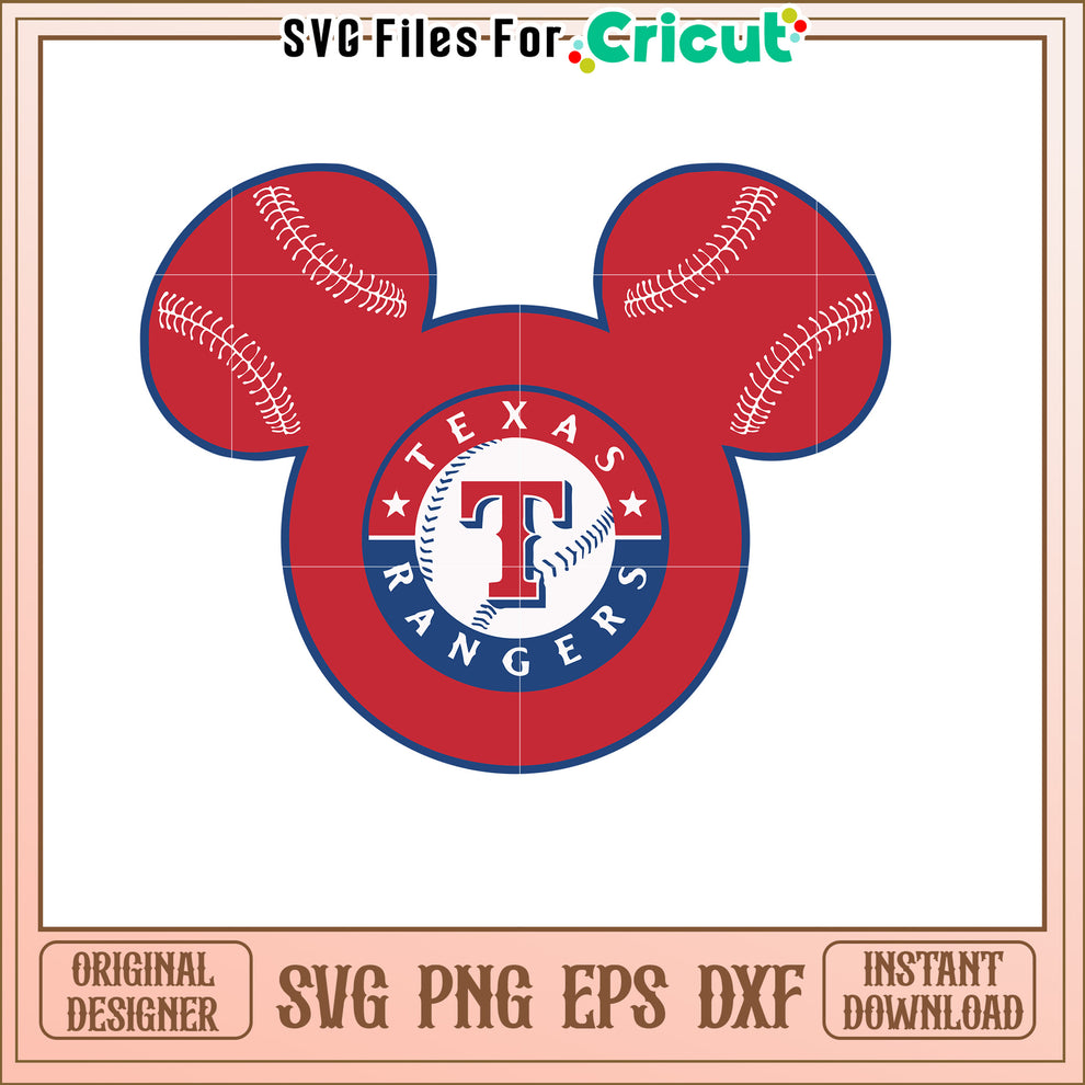 Texas Rangers Mickey Mouse SVG – svg files for cricut