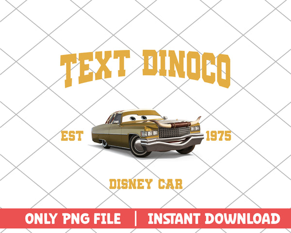 Text Dinoco character disney car png – svg files for cricut