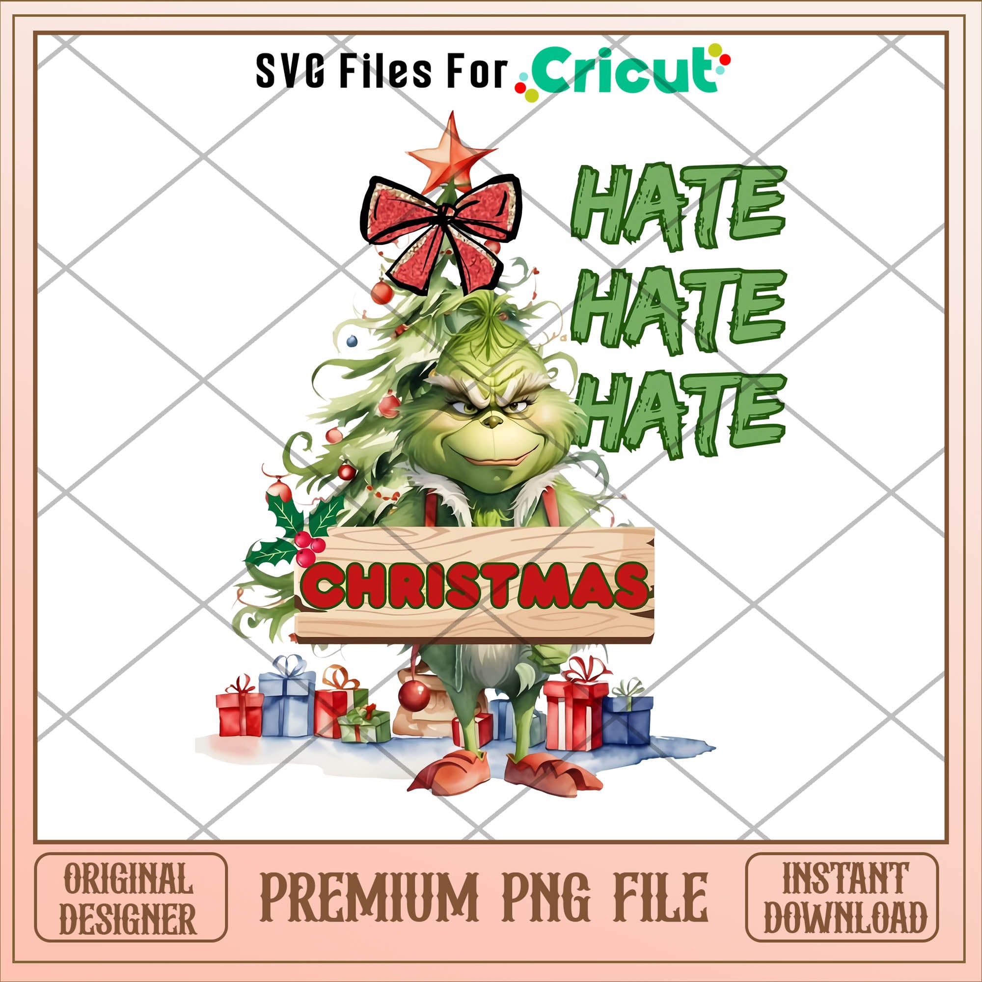 The Grinch hate hate hate christmas png, grinch png, christmas png ...
