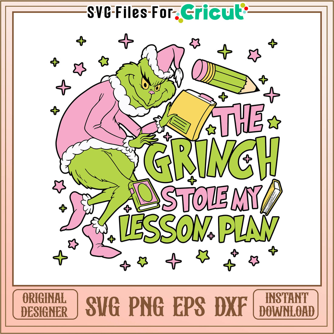 The grinch stole my lesson plan svg, grinch christmas items svg – svg ...
