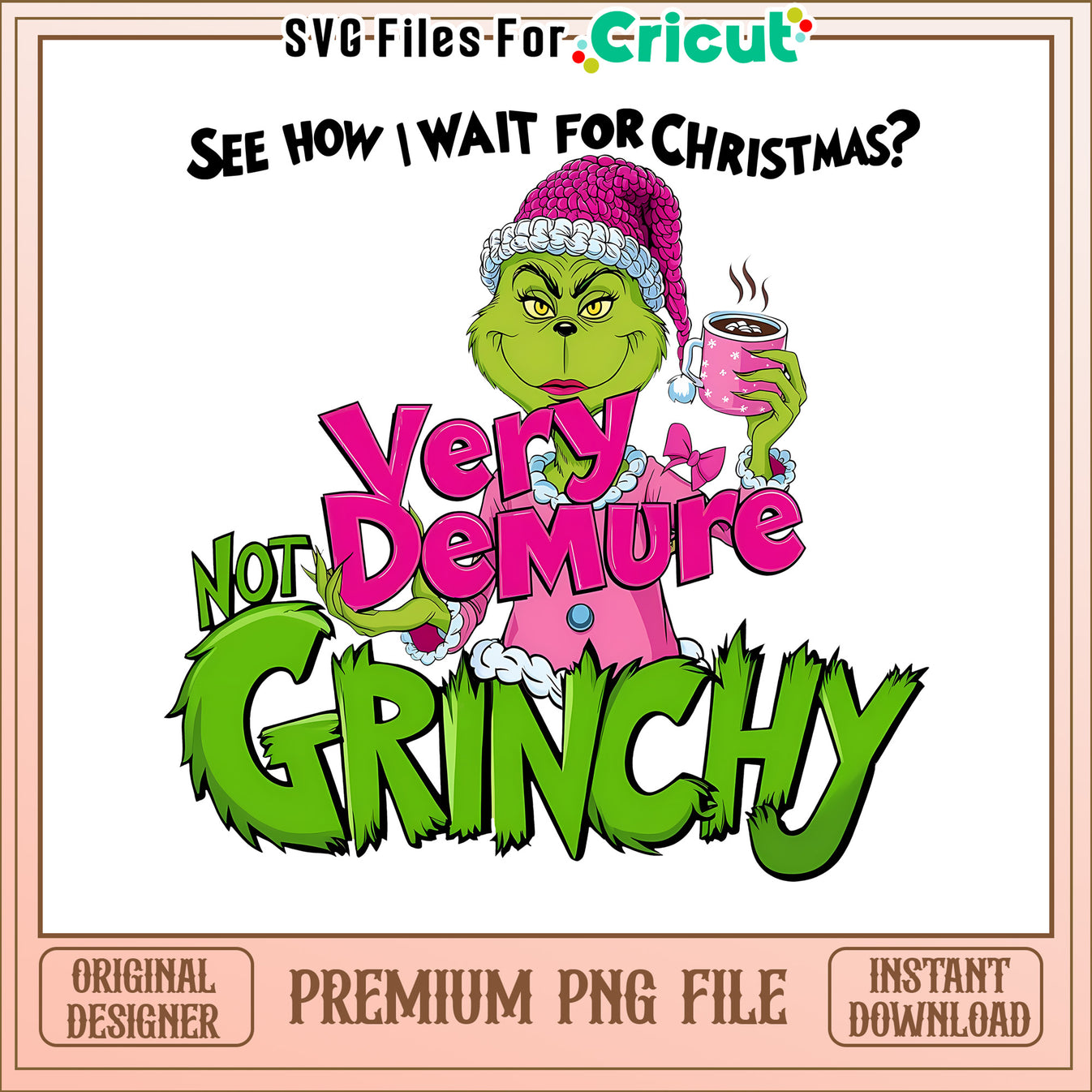 The pink grinch very demure png, christmas grinch cartoon png – svg ...