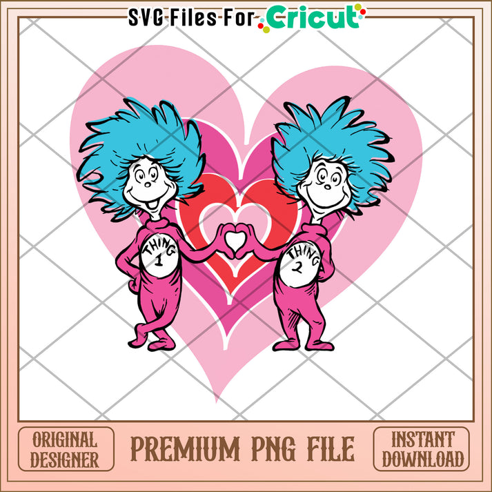 Thing 1 Thing 2 Valentine PNG – svg files for cricut