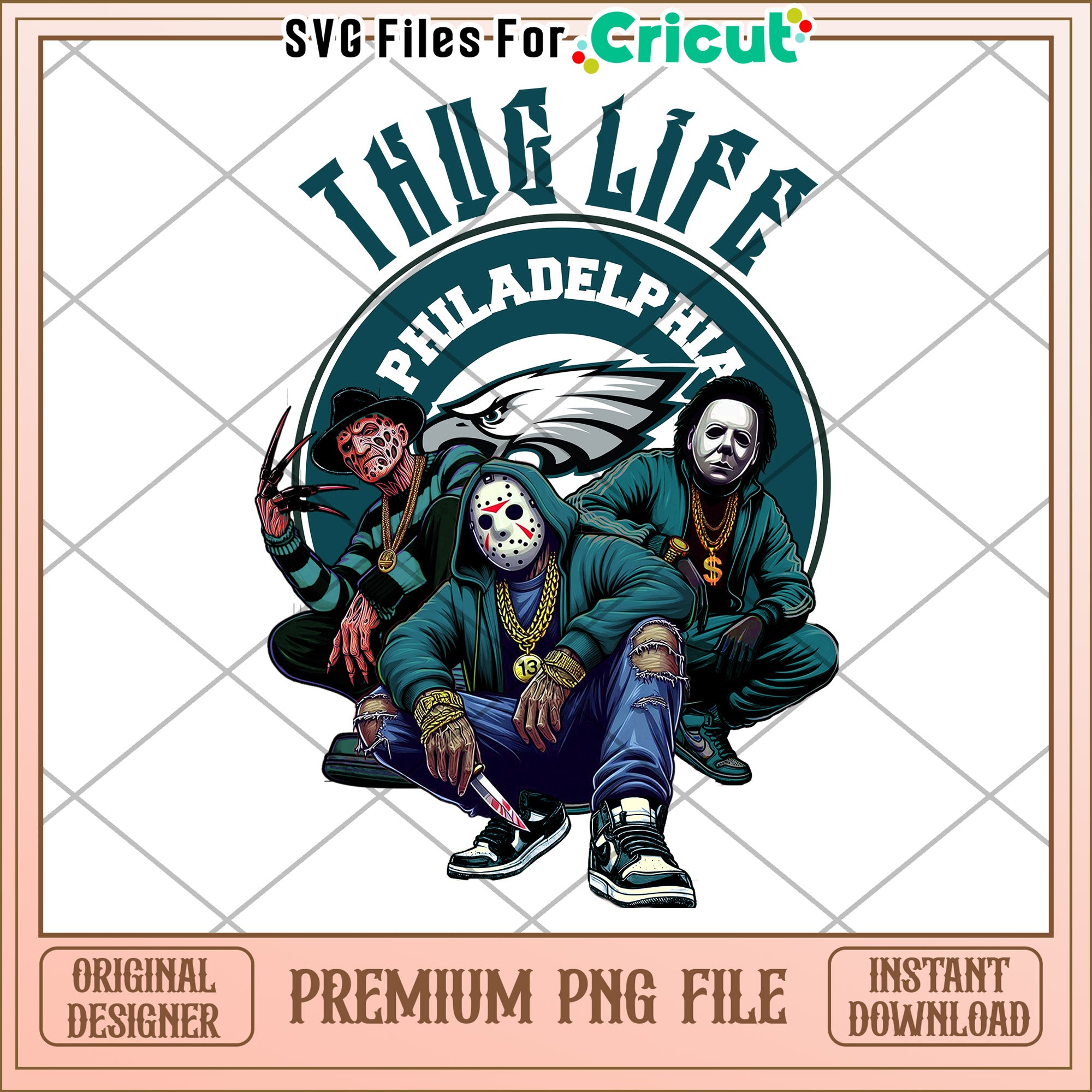 Thug Life Philadelphia Eagles Design, Premium PNG for Cricut – svg ...