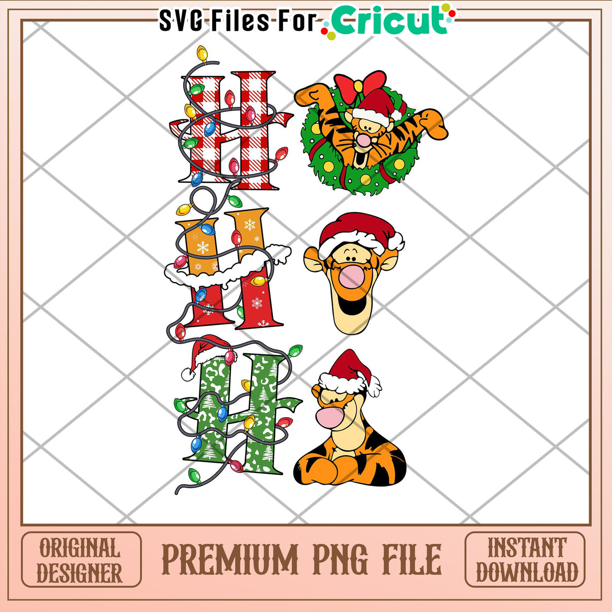 Tigger Christmas Lights PNG – svg files for cricut