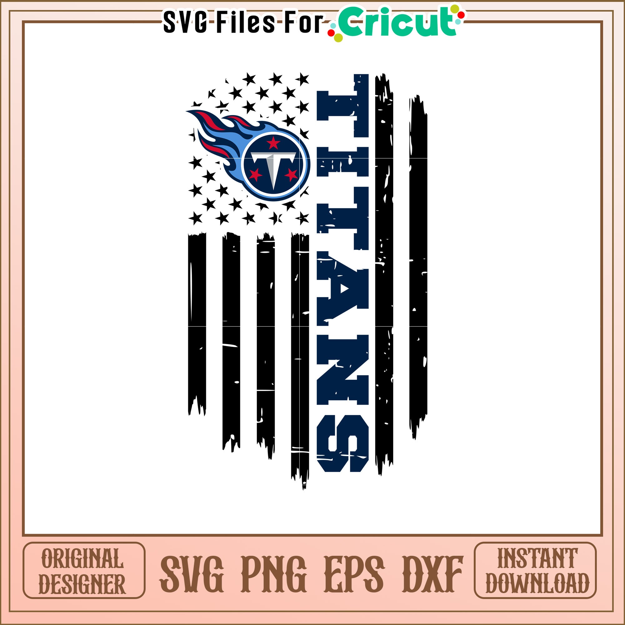 Titans SVG Design with Team Logo and Flames – svg files for cricut