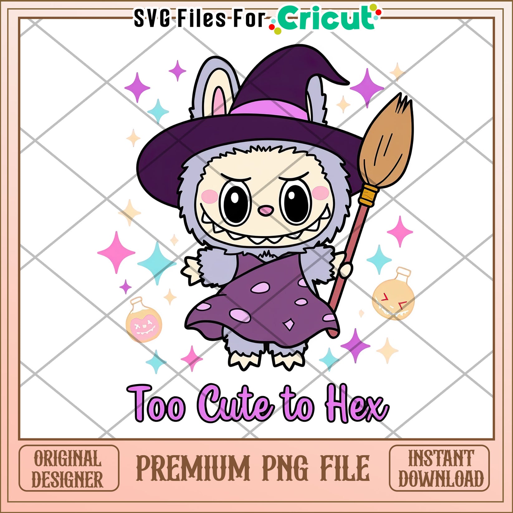 Too cute to hex design png, labubu quotes png, funny labubu png – svg ...