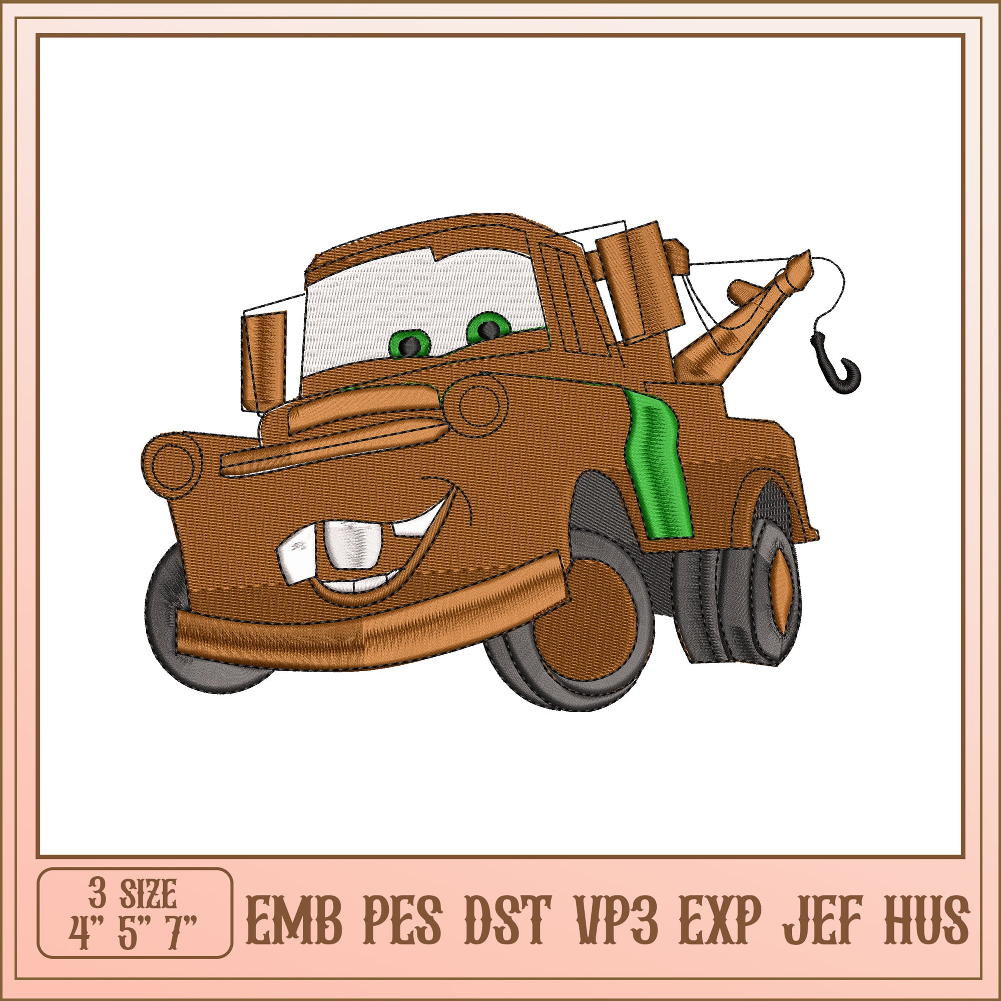 Tow Mater Embroidery Design – svg files for cricut