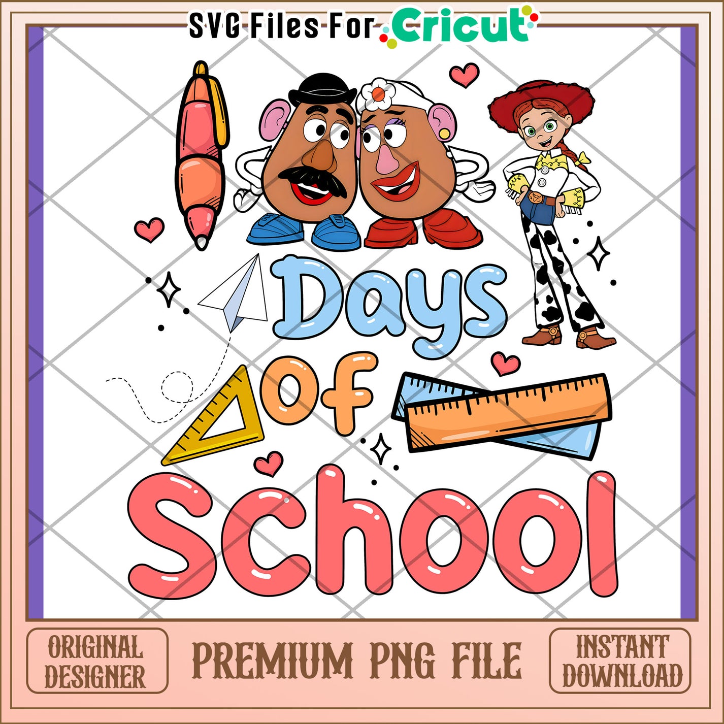 Toy Story Back To School PNG Design – svg files for cricut