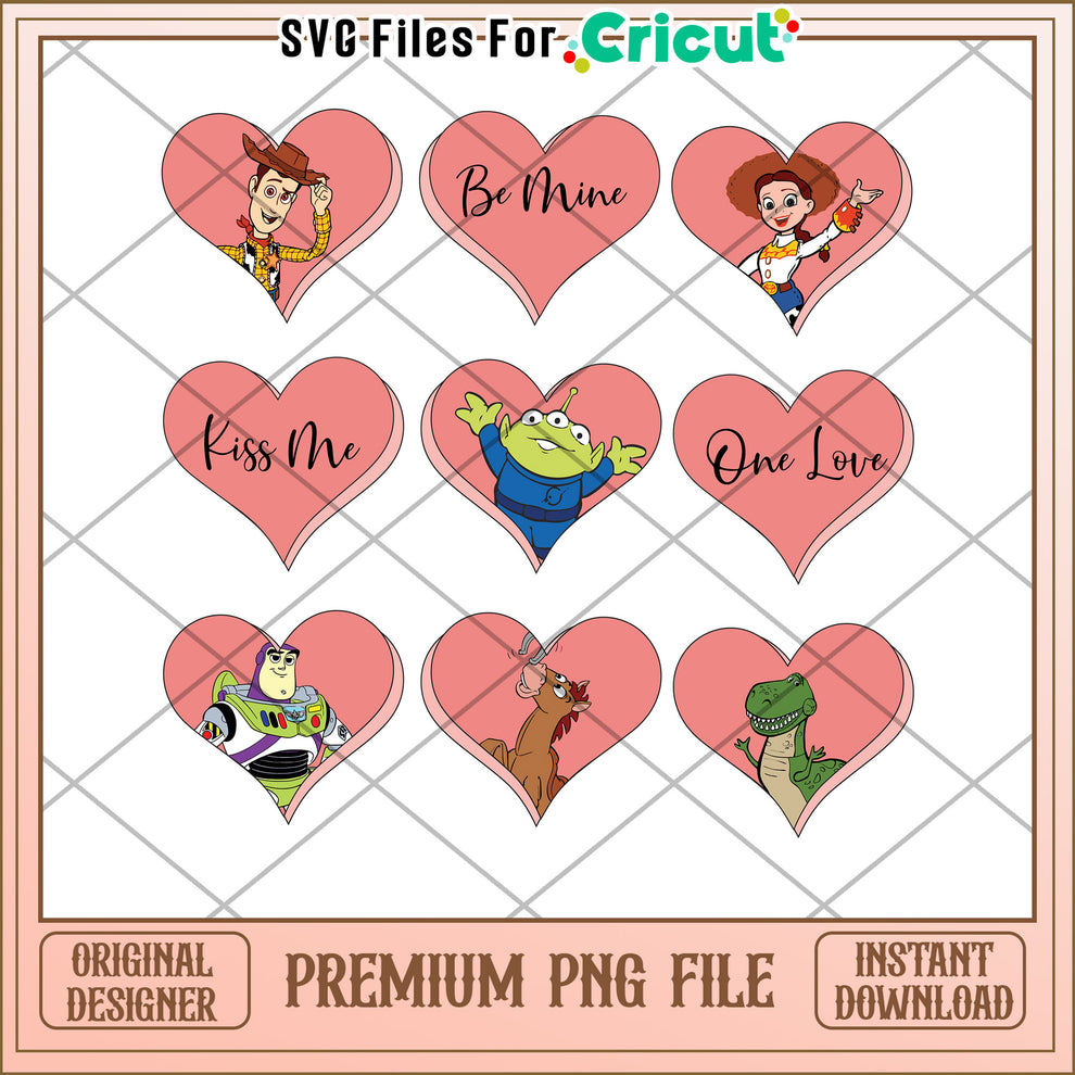Toy Story Valentine Hearts PNG – svg files for cricut
