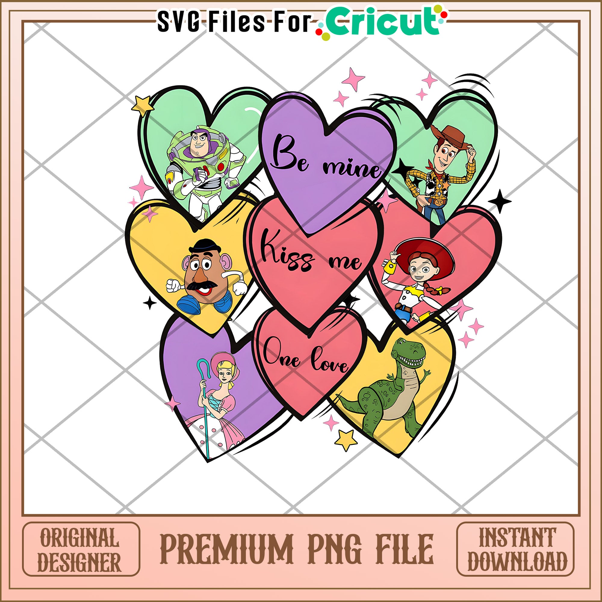 Toy Story Valentine Hearts PNG Design – svg files for cricut