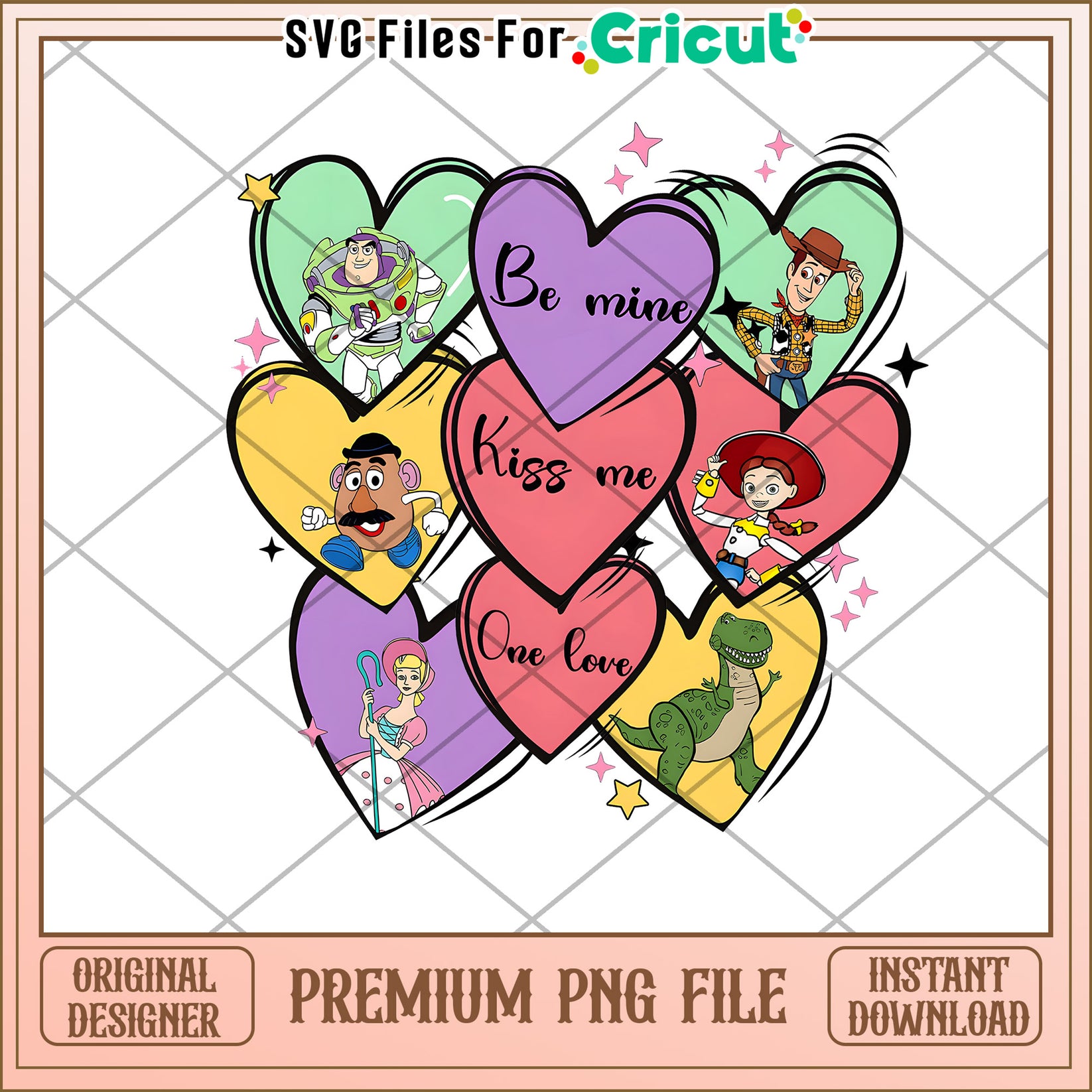 Toy Story Valentine Hearts PNG Design – svg files for cricut
