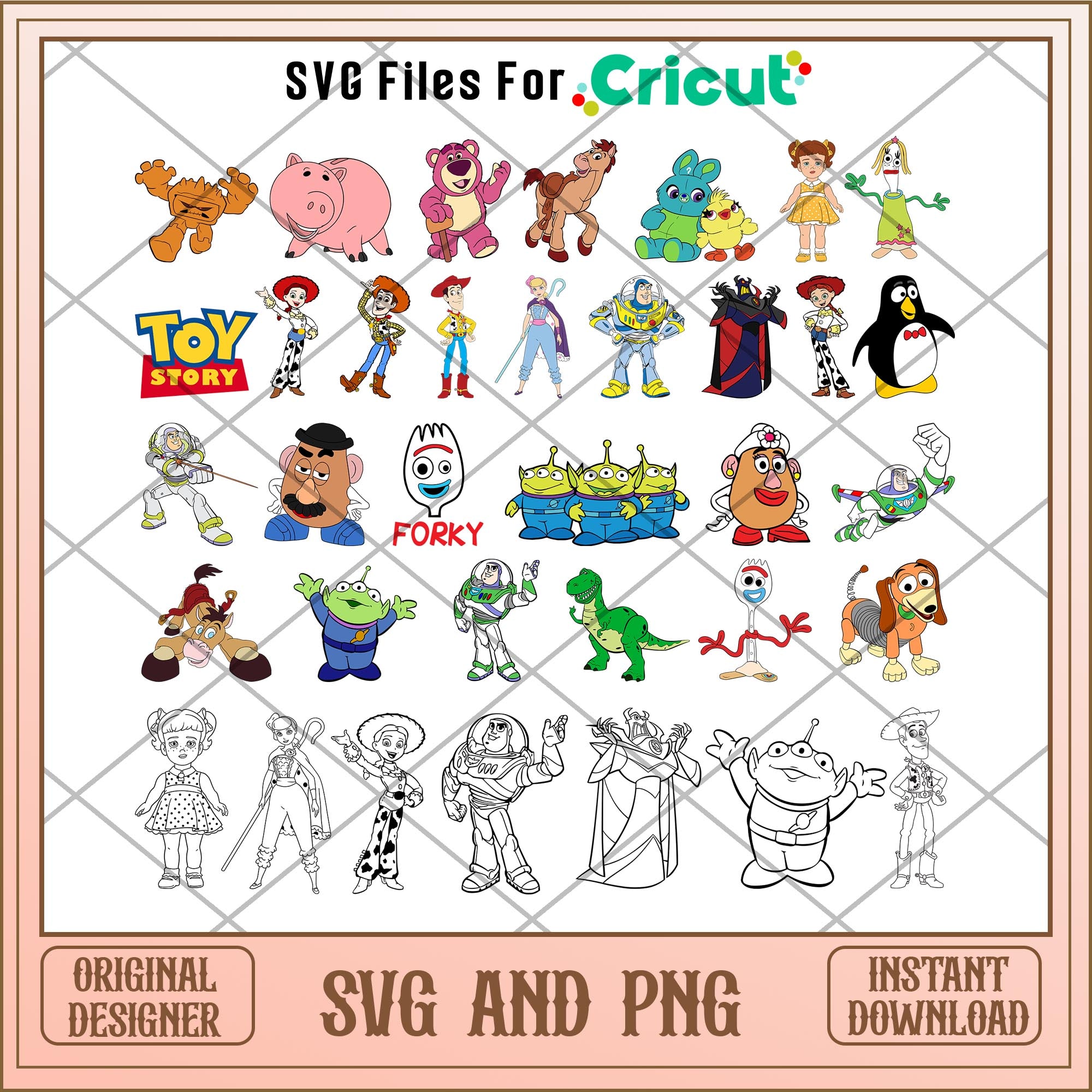 Disney Tony story friends symbol svg bundle – svg files for cricut