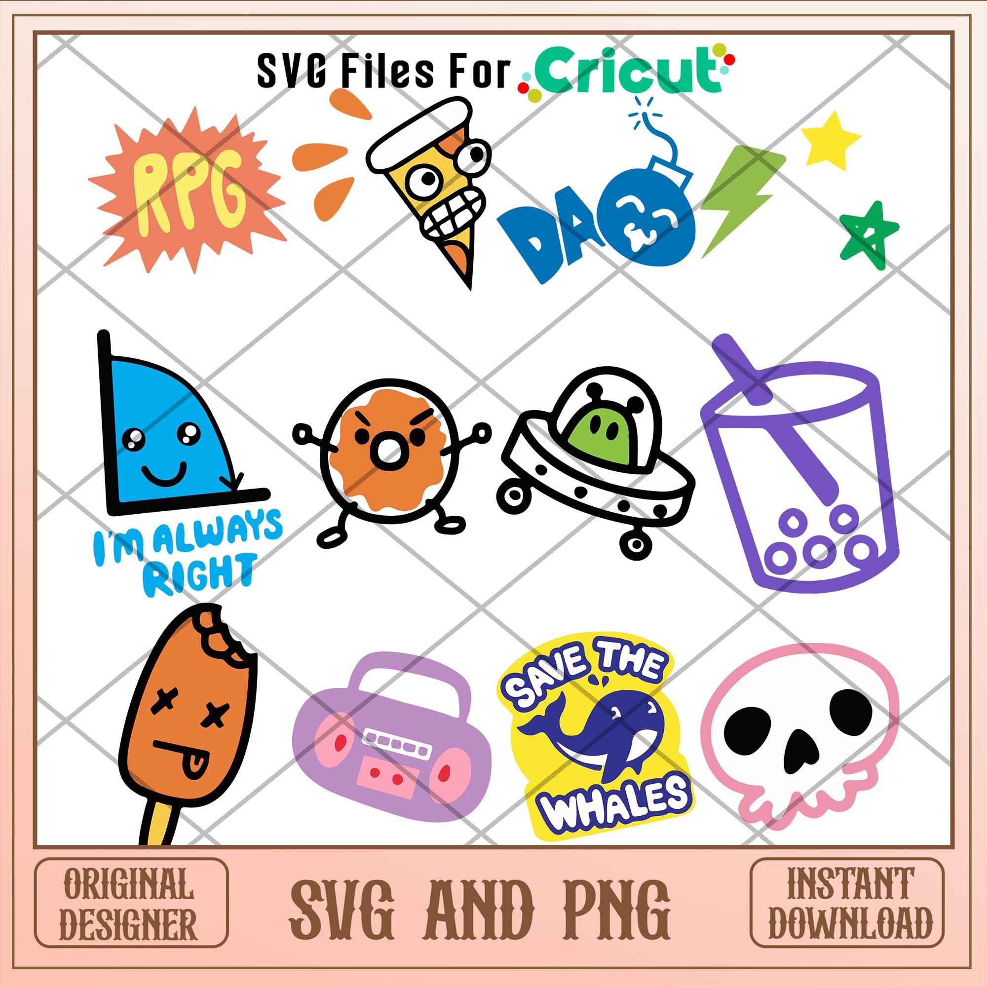 Cartoon stuffs svg bundle for kids – svg files for cricut