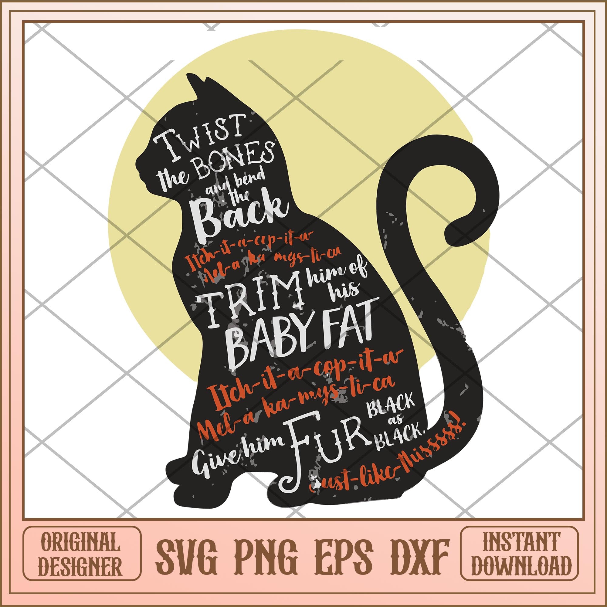 Twist the bones and bend the back Cat svg, Halloween characters svg, d ...